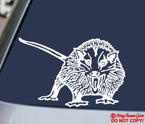 POSSUM Vinyl Decal Sticker Car Window Bumper Wall ANGRY MEAN SNARLING ...