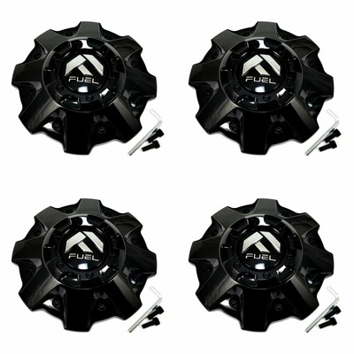 4 Fuel Off-Roads Black Center Caps 5/6/8L D787 Assault Triton D211 ...