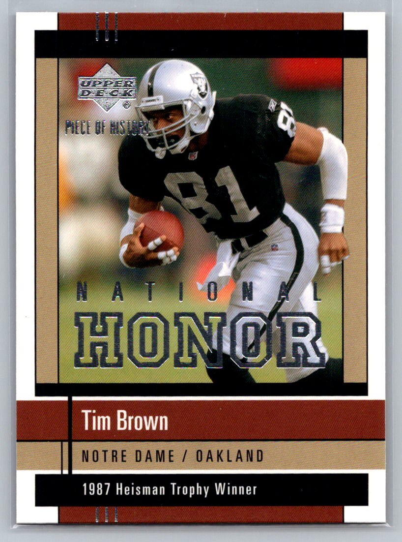 2002 UD Piece of History #NH-10 Tim Brown Oakland Raiders Football Card ...