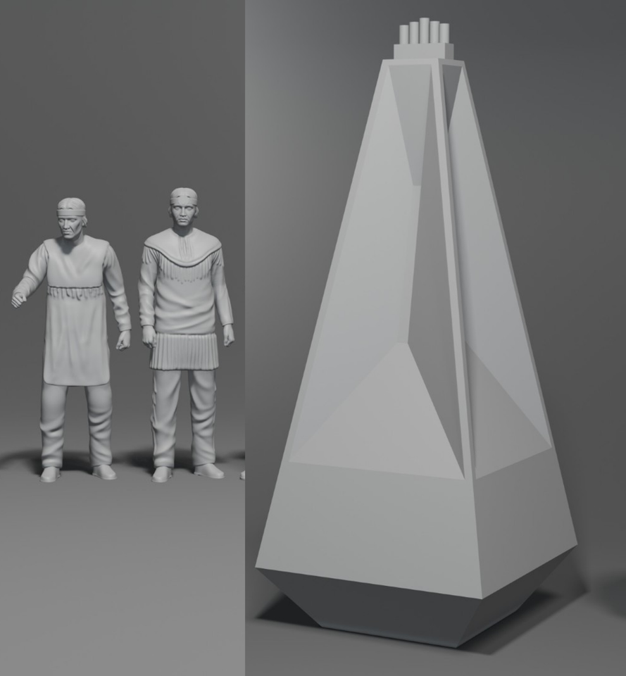 Star Trek Kirk "Kirok" Miramanee Goro Salish Obelisk 1:32 3D Printed 6 ...