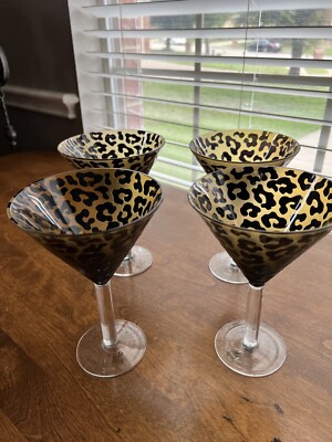 Leopard Print Martini Glasses | eBay