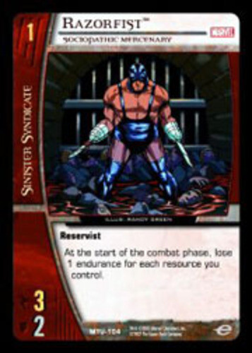 VS System: Razorfist, Sociopathic Mercenary - Foil [Played] Marvel Team ...