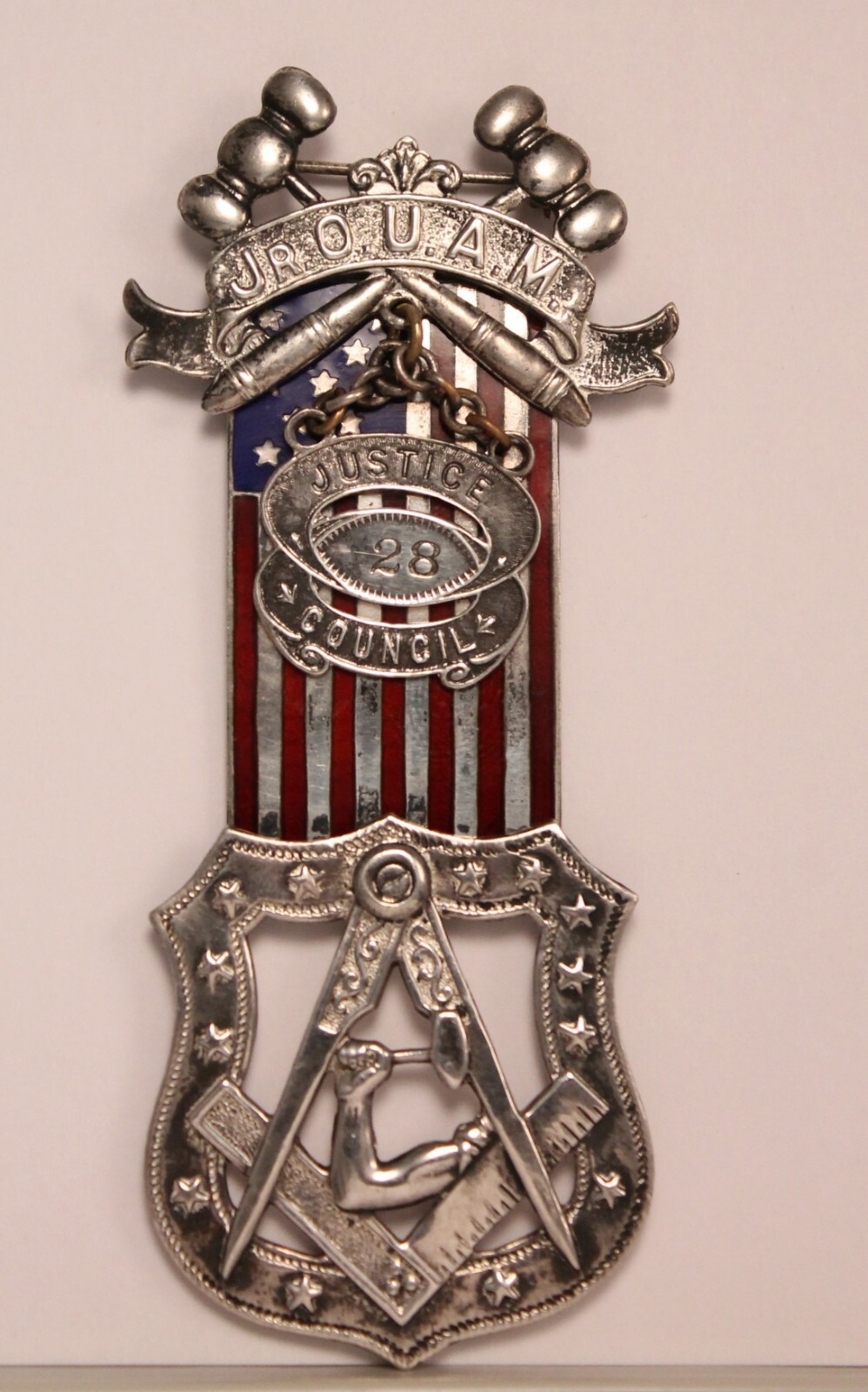 JR Order United American Mechanics OUAM Sterling Silver Freemason ...