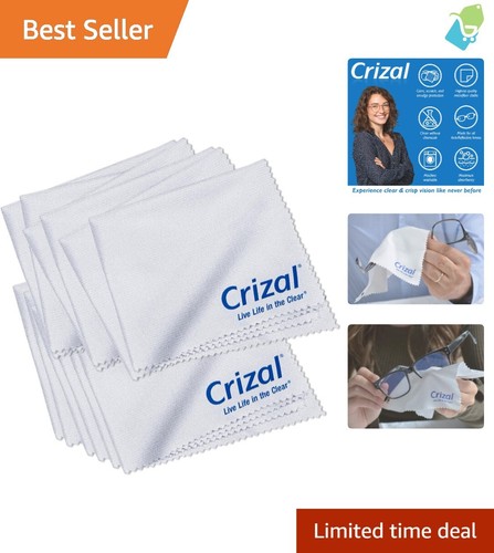 Crizal Microfiber Cleaning Cloths for Glasses, 12 Pack, Anti-Reflective ...