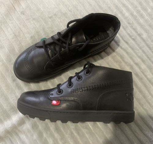 Kickers Size EU 36 UK 3 Boys Black Leather School/Casual Shoe/Boot Ex ...