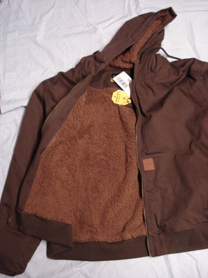 NWT "STANLEY WORK-WEAR" Duck Canvas HOODED Jacket Coat SHERPA-Line 2XL ...