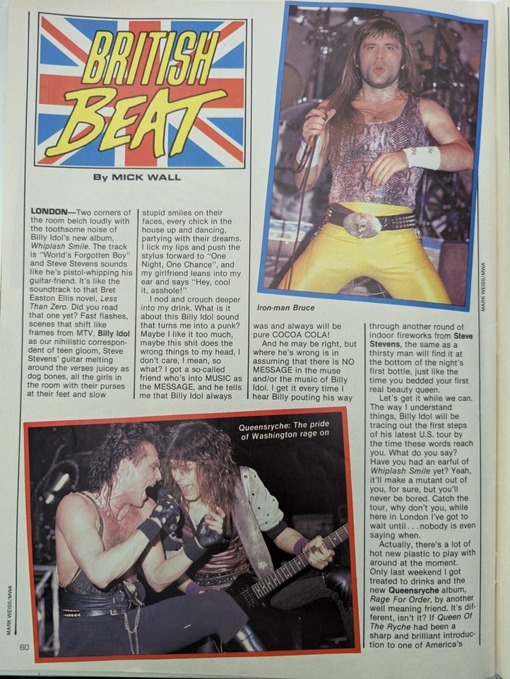 Faces Rocks Magazine August 1986 Metallica, Van Halen, Priest, Twisted ...