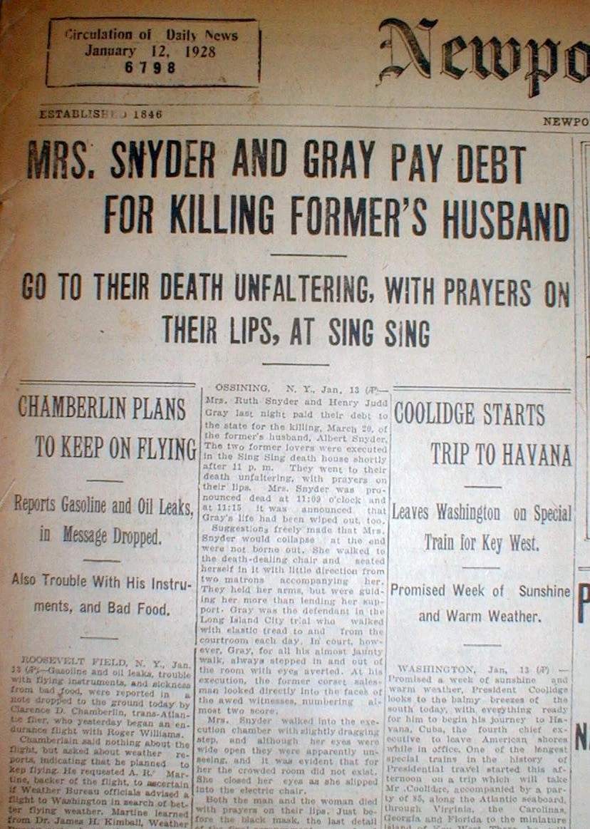 Electric Chair Photos 1928