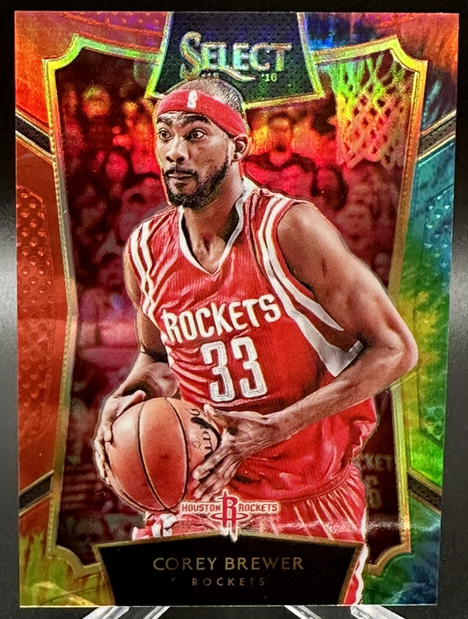 COREY BREWER HOUSTON ROCKETS 2015-16 PANINI SELECT TIE DYE PRIZM /25 ...