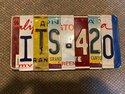 A79 - "IT'S 420" POT WEED RECYCLED LICENSE PLATE ART SIGN! | eBay