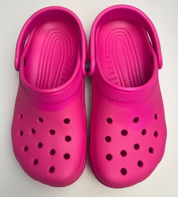 Girls CROCS HOT PINK clog shoe slip-on C11 C12 C13 J1 J2 J3 J4 J5 ...