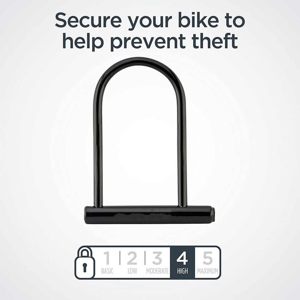 🔥U Shaped Bike Lock With Two Keys Heavy Duty Cable With Bracket Bicycle ...