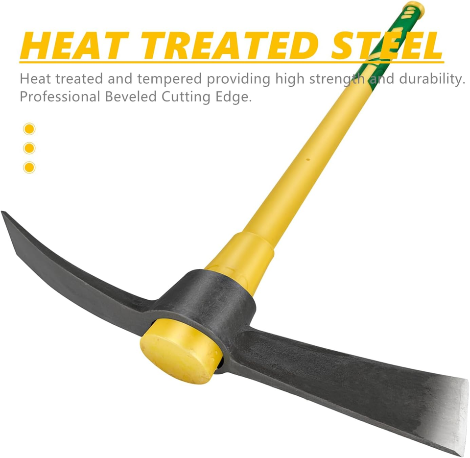 Cutter Mattock, 36" Heavy Duty Pick Axe with Forged Heat Treated Steel ...