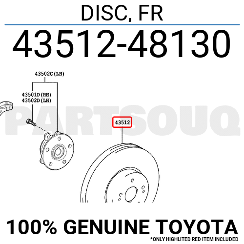 4351248130 Genuine Toyota DISC, FR 43512-48130 | eBay