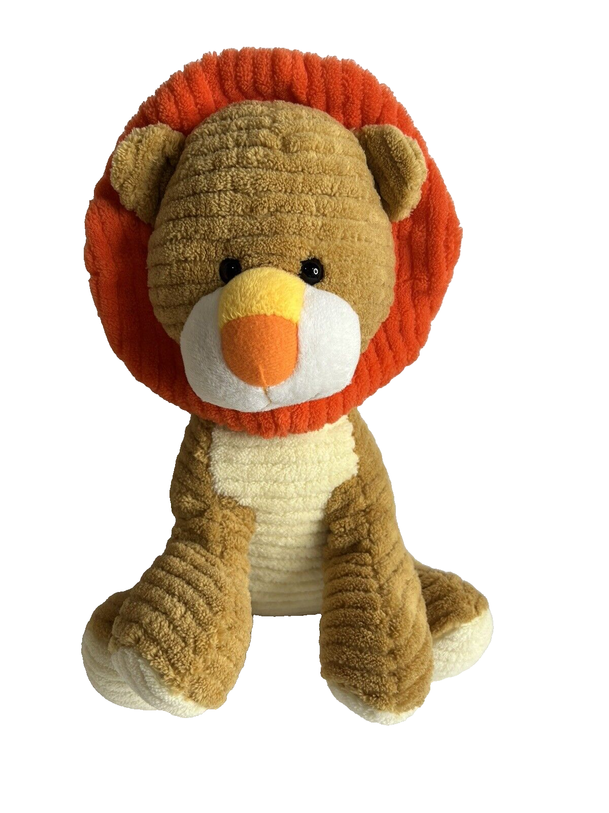 Walmart Lion Plush Stuffed Animal Toy Orange White Ribbed Terry Cloth ...