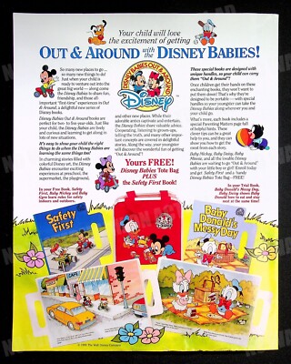 Disney Babies Storybook & Tote Bag 1990 Trade Print Magazine Ad Poster ...