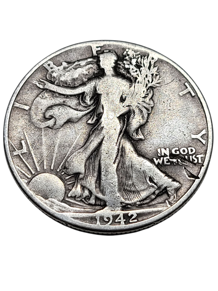 Silver Coin Walking Liberty Half Dollar 50c U.S. Vintage Coin 90% ...