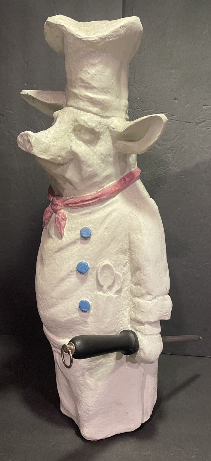 Vintage Chef Pig Statue Figure French Pastry Butcher Shop Restaurant ...