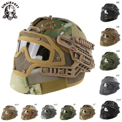 Tactical G4 Helmet Full Face Mesh Mask Goggles Armor Protective PJ FAST ...