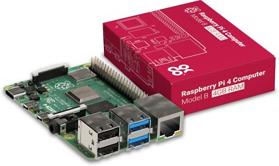 Raspberry Pi 4 Model B (4GB) Broadcom BCM2711, quad-core Cortex-A72 ...