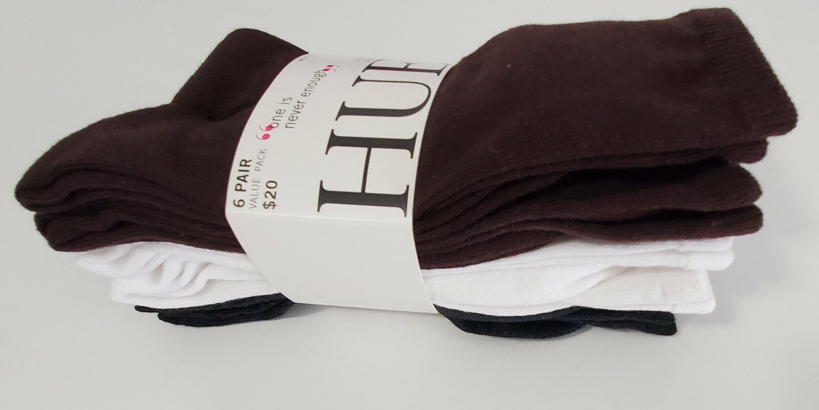 HUE Womens 4 Pair Flat Knit Pique Welt Sock Black One Size for sale ...