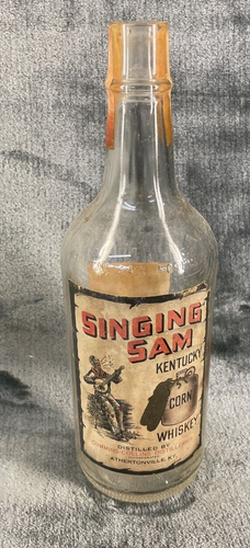 Vintage Singing Sam Kentucky Corn Whiskey Bottle Black Emphemera | eBay