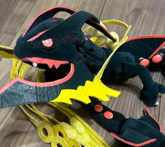 Pokemon Center Original Mega Rayquaza Plush Doll Shiny Dragon Black ...