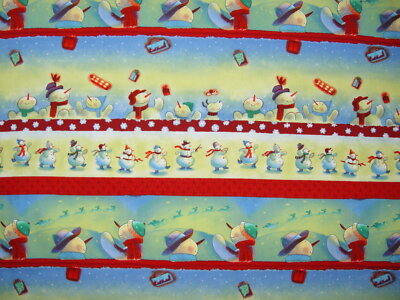 Santa Present Drop for Snowmen Christmas Red Stripes By The Yard ...