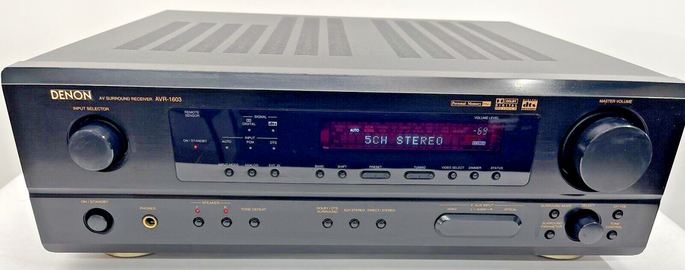 VTG Denon AVR-1603 AV Surround Sound Home Theater Receiver 5.1 Black ...