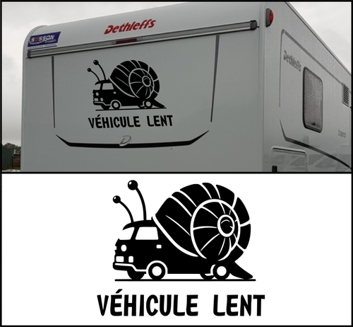 Sticker pour Camping Car -- Véhicule lent Modèle Escargot | eBay