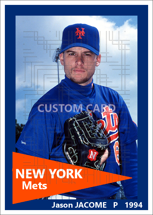 Jason Jacome - 1994 New York Mets - 2.5 x 3.5 custom card (blank back ...