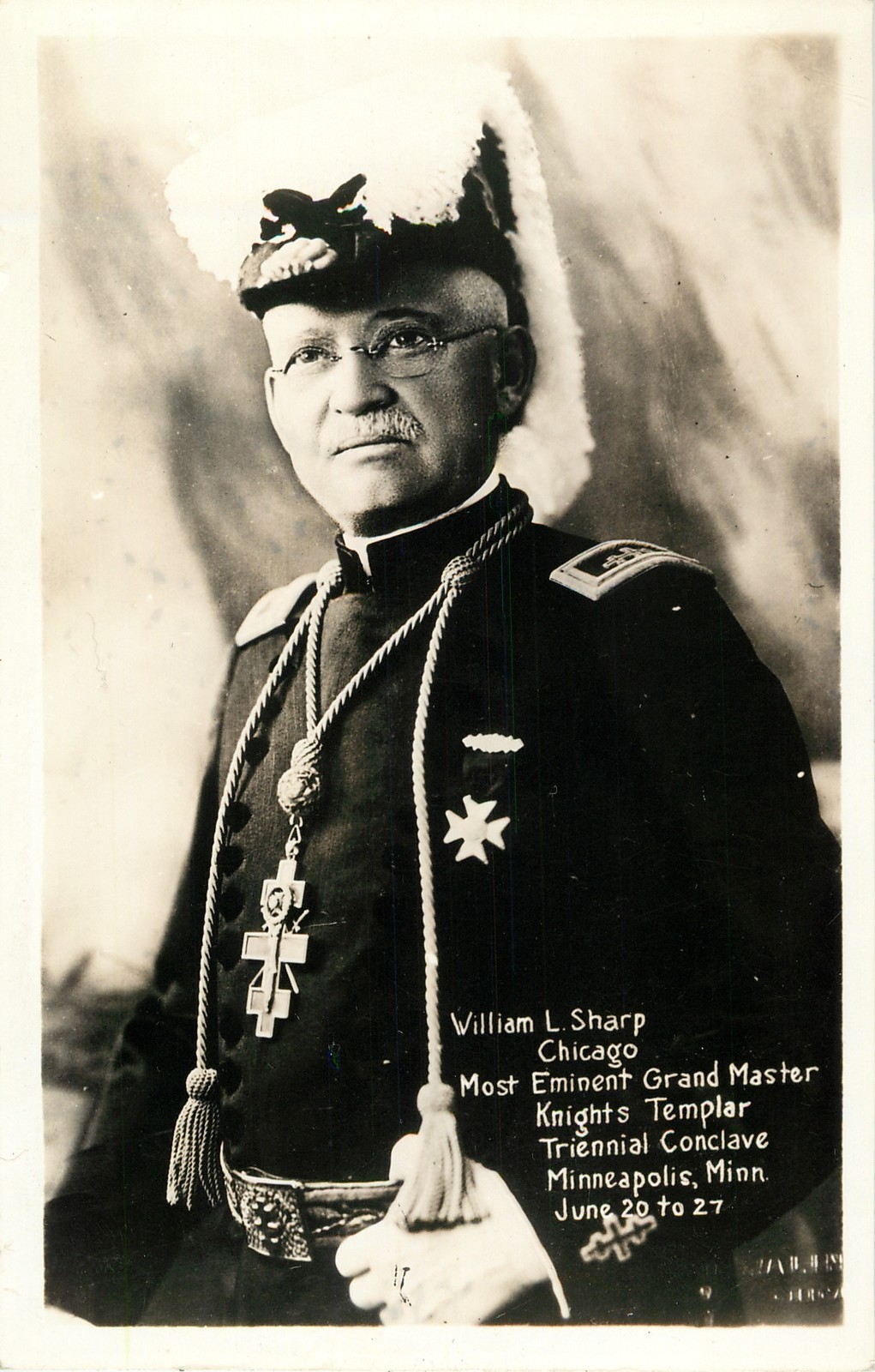 William Sharp, Grand Master, Knights Templar Conclave, Minneapolis MN ...