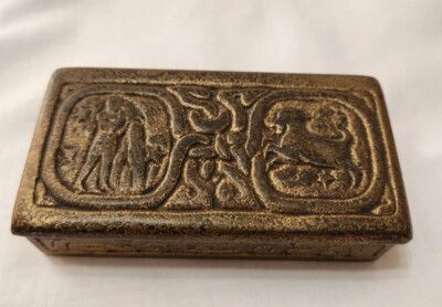 ANTIQUE L.C.T. TIFFANY STUDIOS NY US BRONZE ZODIAC ART CIGARETTE BOX HOLDER 802 | eBay