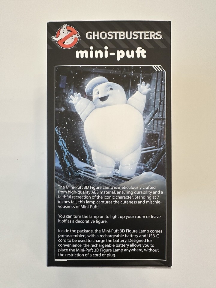 Ghostbusters Mini Puft Marshmallow Man 7" Tall 3D Figure Lamp 2024 ...