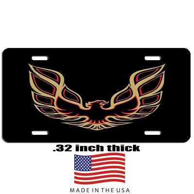 Firebird aluminum vehicle license plate car truck SUV tag orange and ...