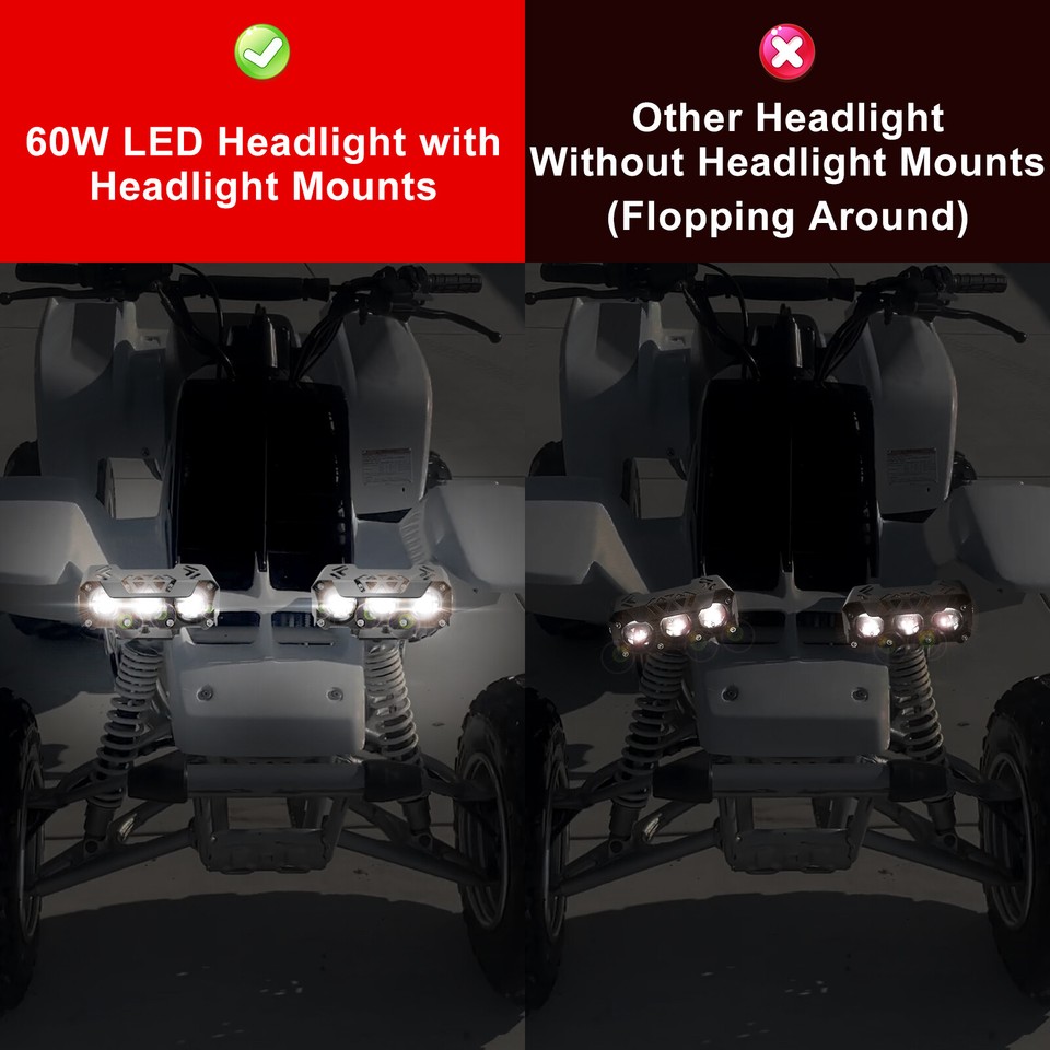 LED Headlights For Yamaha Banshee 1987-2006 Lens Bulbs Lamp Warrior 350 ...