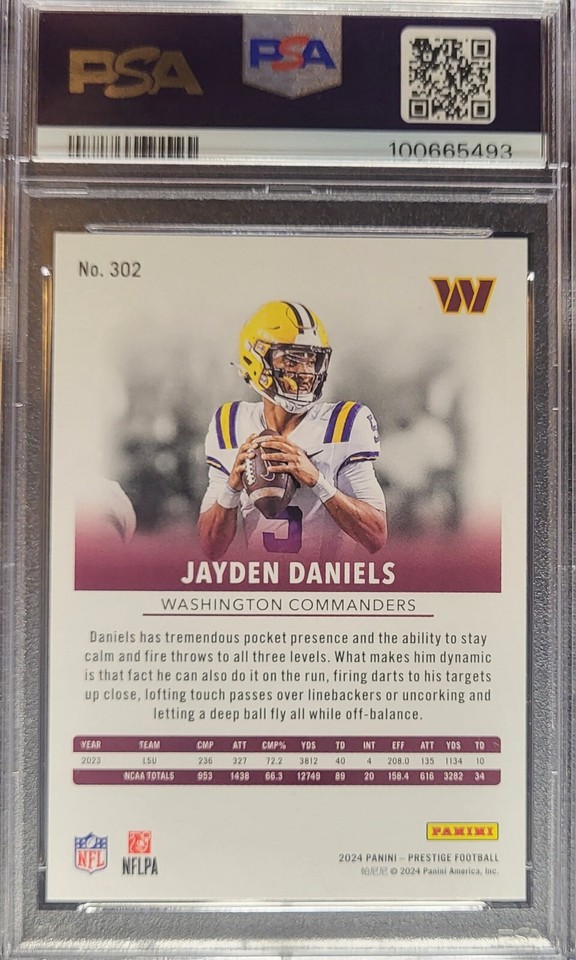 🔥JAYDEN DANIELS RC PSA 10 2024 Prestige #302 WASHINGTON COMMANDERS 🔥 | eBay