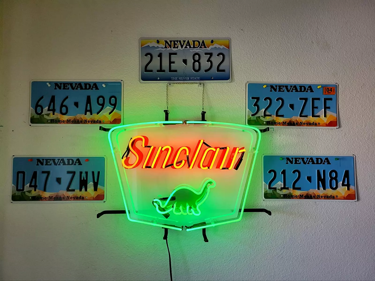 20"x16" Sinclair Dino Gasoline Gas Motor Oil Fuel Neon Sign Light Lamp ...