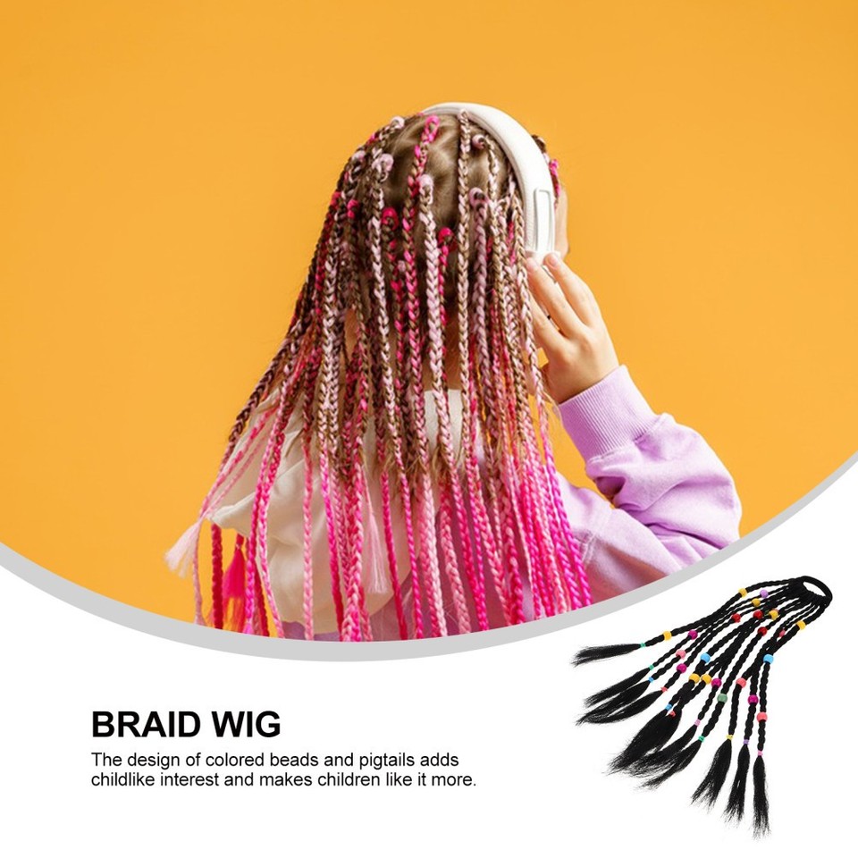 2 Pcs Hair Accessories Girl Ponytail Extension Girls Colored Braids ...