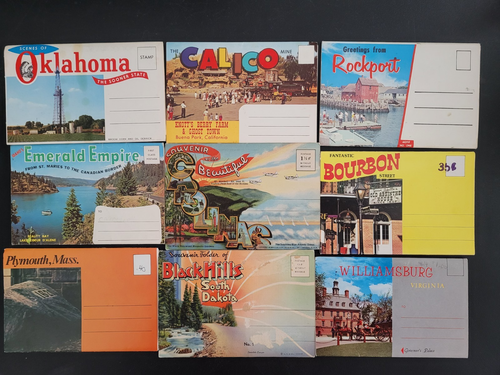 Vintage Lot (18) UNITED STATES POSTCARD FOLDERS | eBay