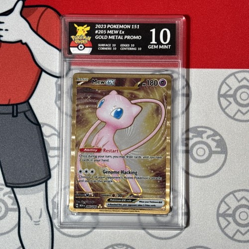 Graded 10 Pokemon 151 Mew EX #205/165 Gold Metal Ultra Premium ...