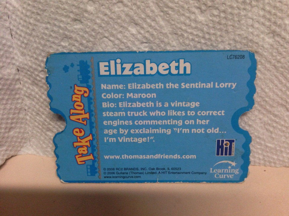 Thomas and Friends Take-Along Elizabeth with Card 2006 Diecast Metal NO ...