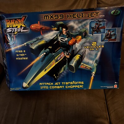 Vintage New In box Mattel Max Steel MX99 Heli-Jet Transforming To ...