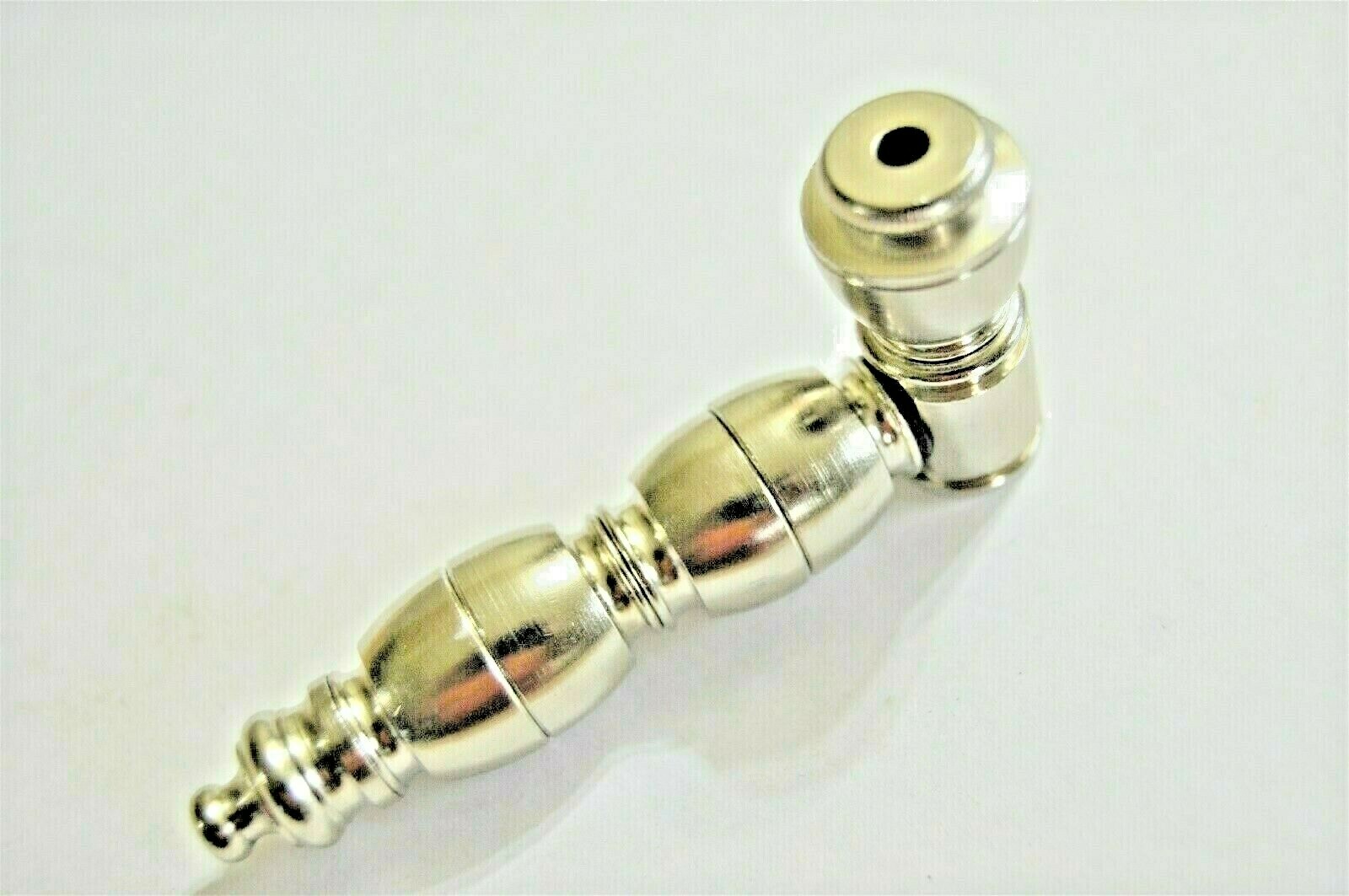 3 1/2" Metal Tobacco Smoking Pipe USA Made Nickel Plated Brass Chamber ...