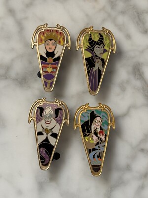 Authentic Disney Disney Auctions Pin Art Nouveau 4 VILLIAN DISNEY PINS ...