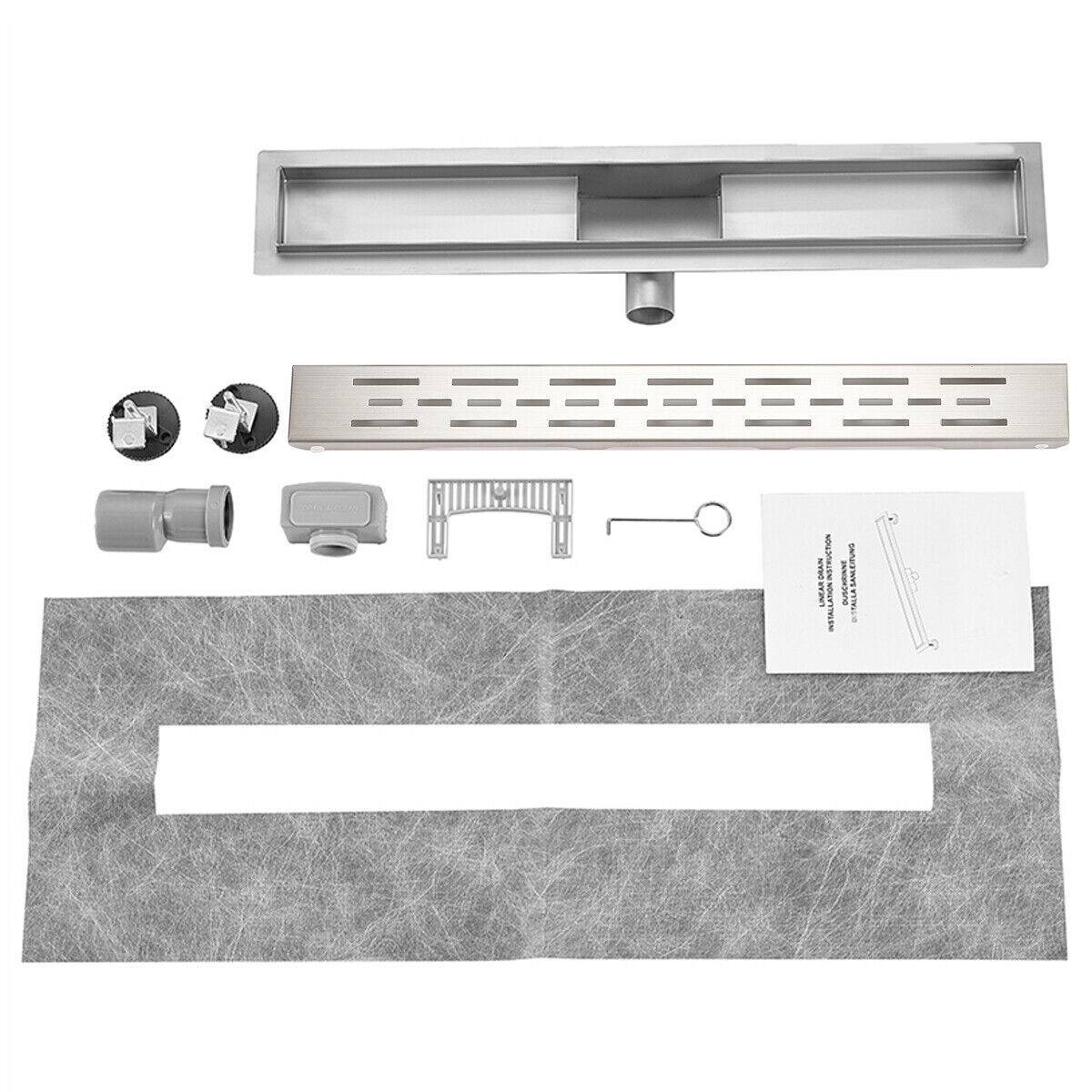 LINEAR SHOWER DRAIN STAINLESS STEEL WETROOM BATHROOM CHANNEL GULLY TRAP ...