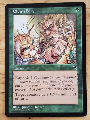 1x MTG Magic The Gathering Elvish Fury [Tempest] Collectible Trading ...