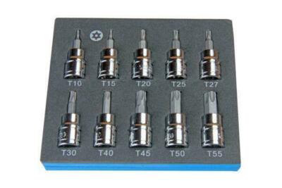 US Pro 10pc 3/8 Dr 48mm Long S2 Tamper Proof Torx Bit Socket Set T10 ...