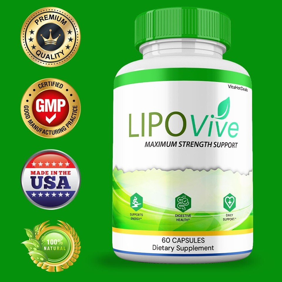 LipoVive Capsules, Max Strength, Lipo Vive Pills Premium Supplement (3 ...