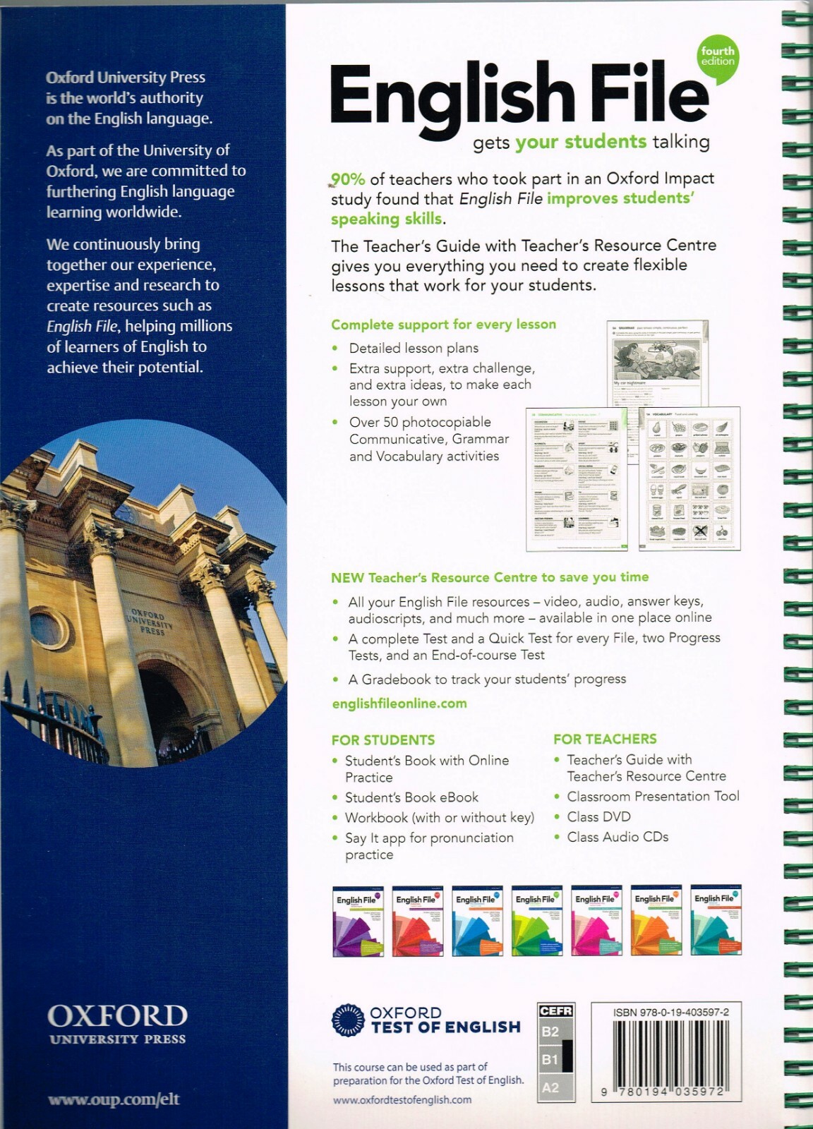 Oxford ENGLISH FILE Intermediate TEACHER'S GUIDE BOOK 4th ed @New ...